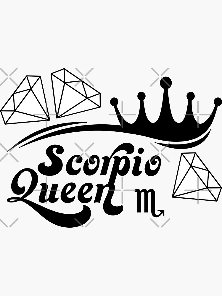 Pegatina «Reina Escorpio | Signo del zodiaco | Ilustración de corona y ...