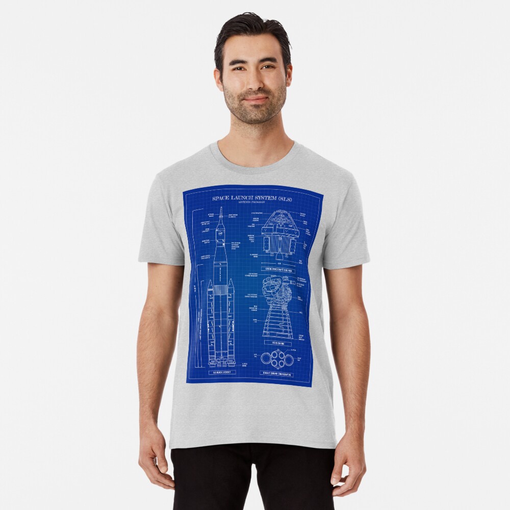 "Space Launch System (SLS) Artemis Program (Blueprint Vertical)" Poster ...