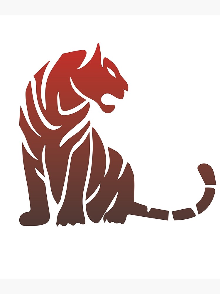 "Tiger in red and black gradient color" Poster for Sale by Cute ...