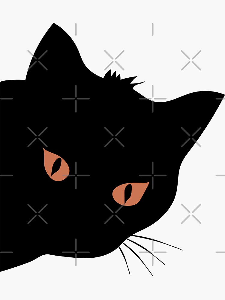 "Peeking black kitty cat Silhouette" Sticker by smileystore01 | Redbubble