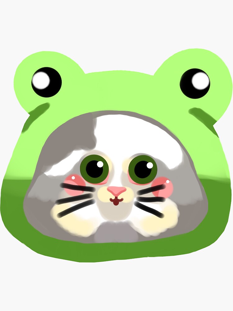 "Greg cat in frog hat" Sticker by Whittington | Redbubble