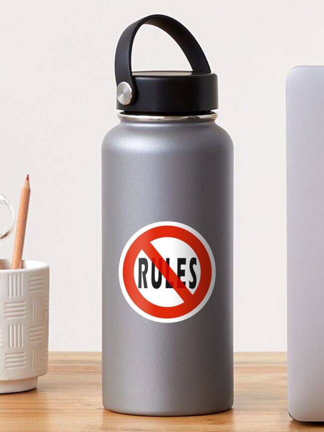 "No RULES!" Sticker for Sale by 321Outright | Redbubble