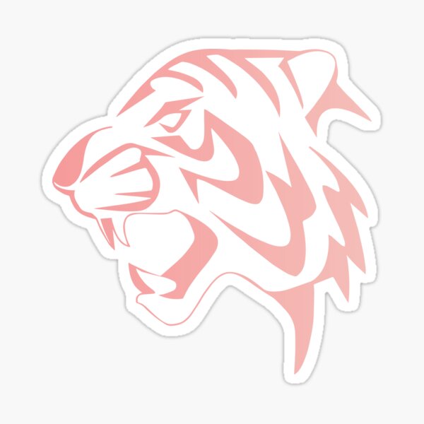 "Tiger in baby pink gradient color" Sticker by Cute--Animals | Redbubble