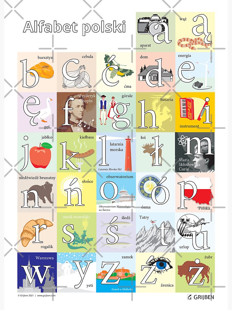 "Polish Alphabet" Art Board Print for Sale by Grijben | Redbubble