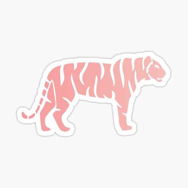 "Tiger in baby pink gradient color" Sticker by Cute--Animals | Redbubble