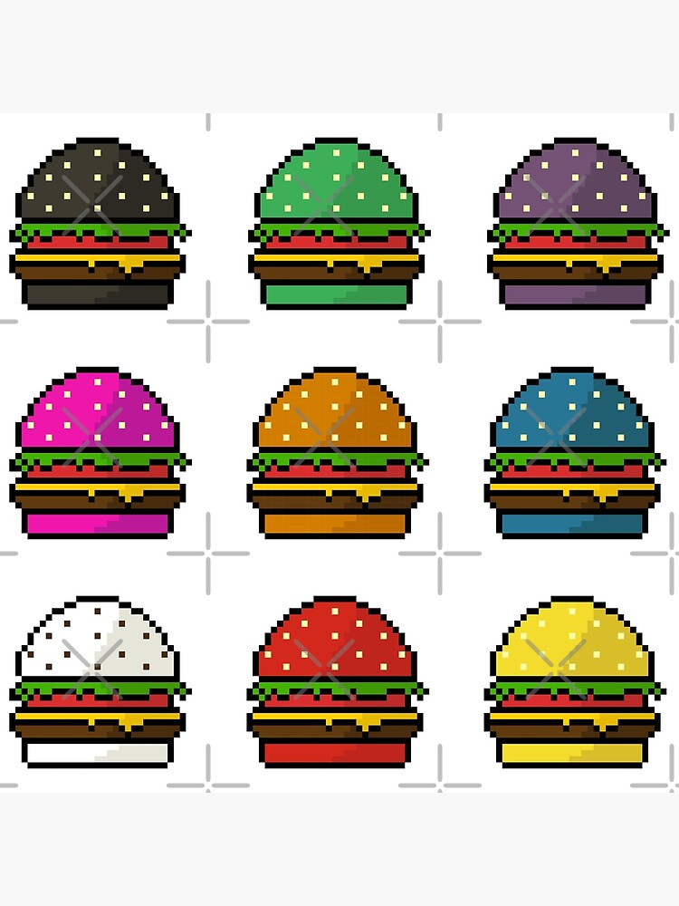 "Colorful Burgers | 8 Bit Pixel Art" Poster for Sale by Mutism-Merch ...