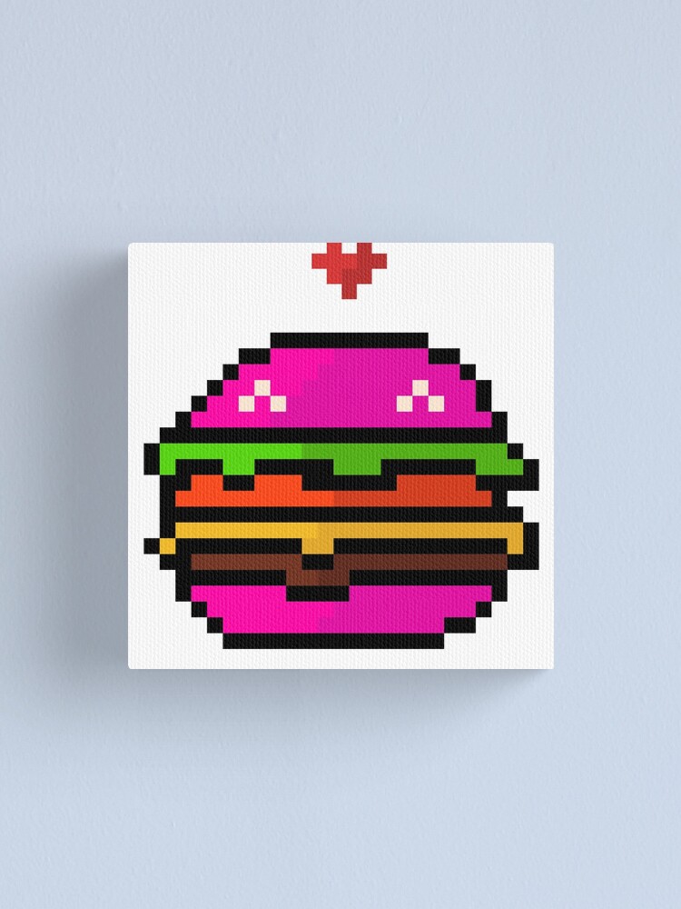 "Pink Burger | 8 Bit Pixel Art" Canvas Print for Sale by Mutism-Merch ...