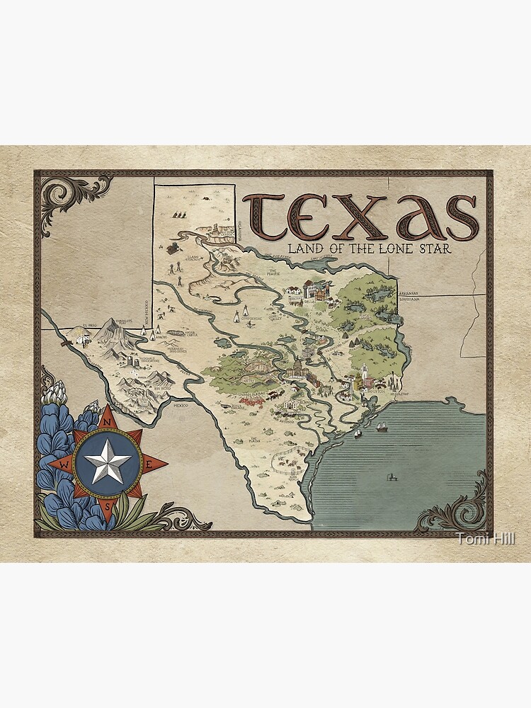 "Texas Fantasy Map" Poster for Sale by tomiannie | Redbubble