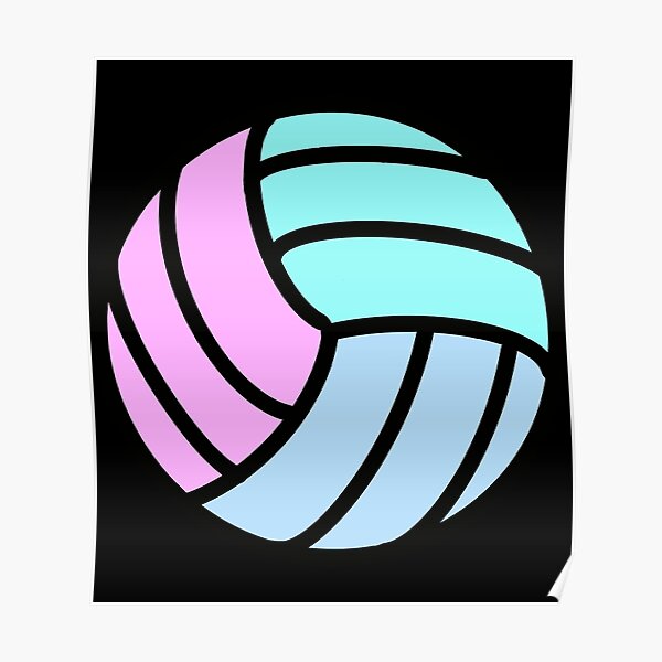 "Volleyball Teal Blue And Pink Sticker" Poster for Sale by jacksrome6 ...