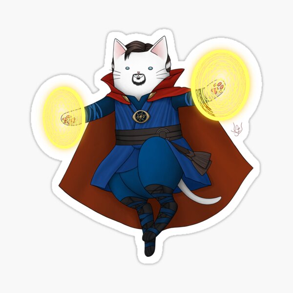 "Dr Strange Cat" Sticker by anaflorapdc | Redbubble