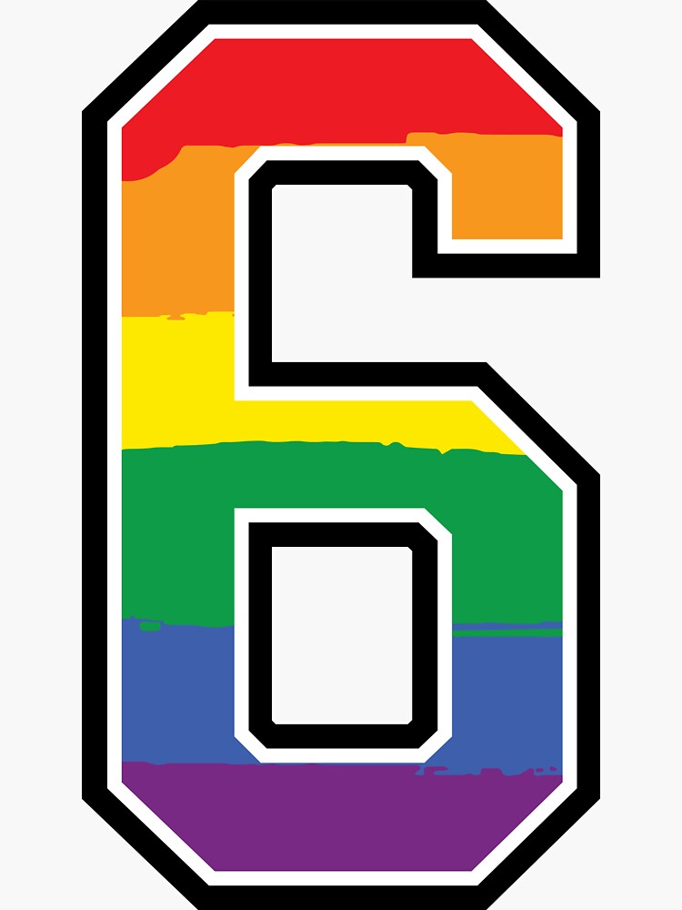 "Number 6 Rainbow LGBT pride six" Sticker by LoveIsColorful | Redbubble