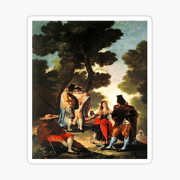"The Maja and the Masked Men - Francisco Goya" Sticker by wonderdesigne ...