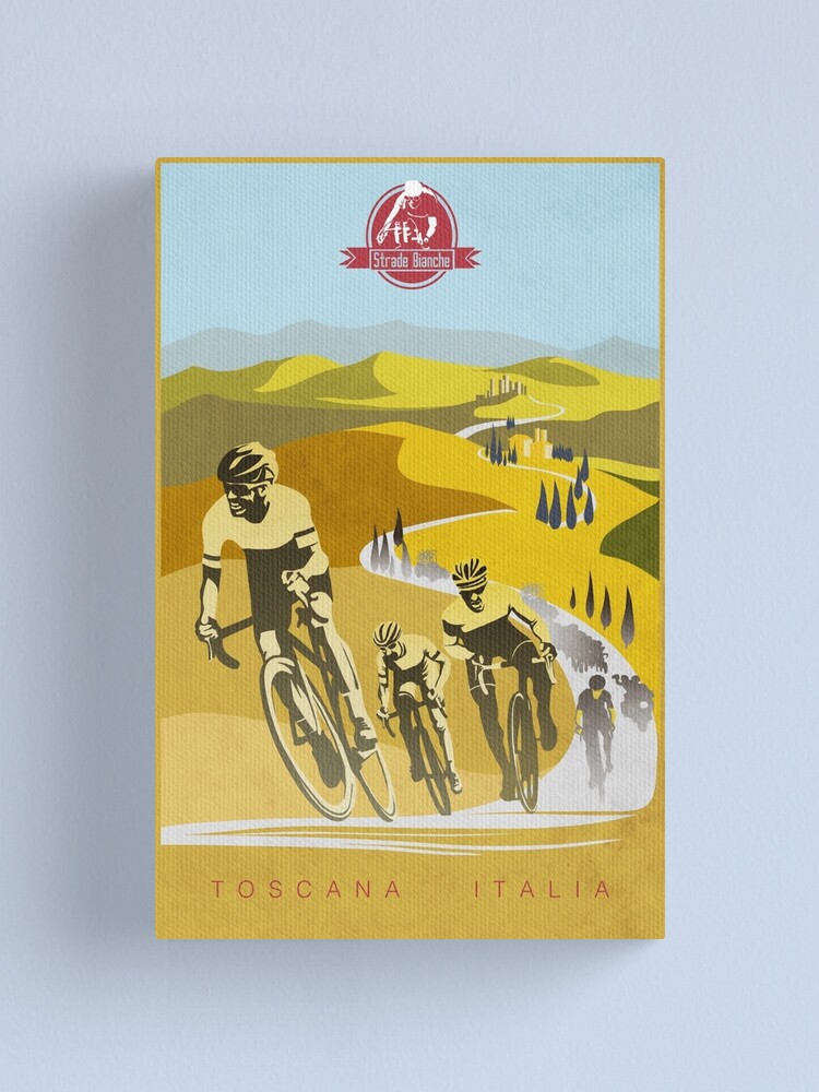 "Strade Bianche Retro Cycling Art" Canvas Print for Sale by ...
