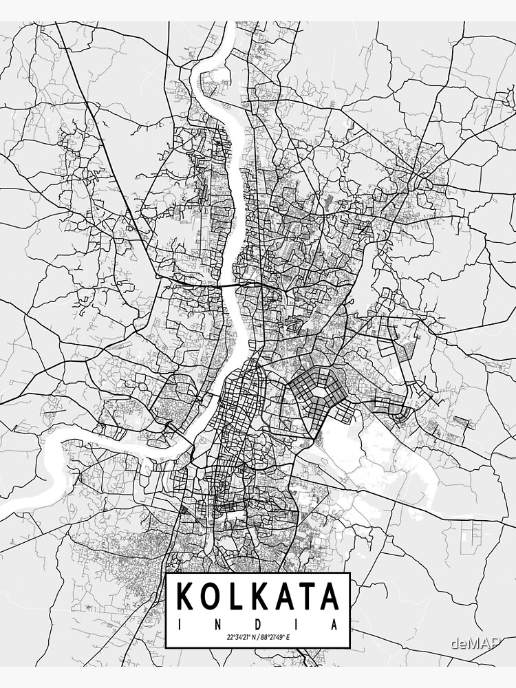 "Kolkata City Map of India - Light" Poster for Sale by deMAP | Redbubble