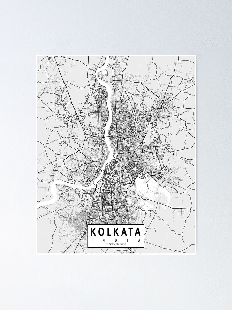 "Kolkata City Map of India - Light" Poster for Sale by deMAP | Redbubble
