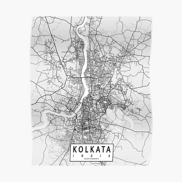 "Kolkata City Map of India - Light" Poster by deMAP | Redbubble