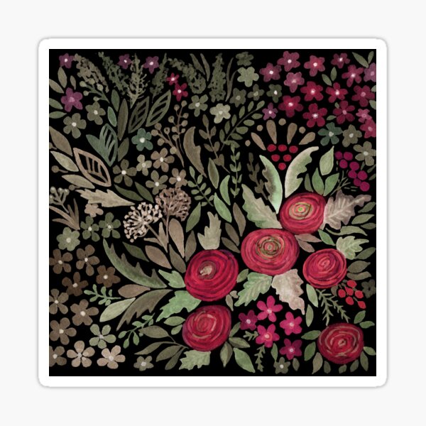 "Watercolor . Night garden . " Sticker for Sale by fuzzyfox | Redbubble