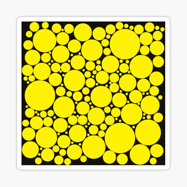 "yellow pop art polka dots on black " Sticker for Sale by pauloneill ...
