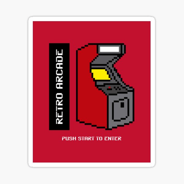 "Retro Arcade Old School Gaming Arcade" Sticker by BestTeeDesigns ...