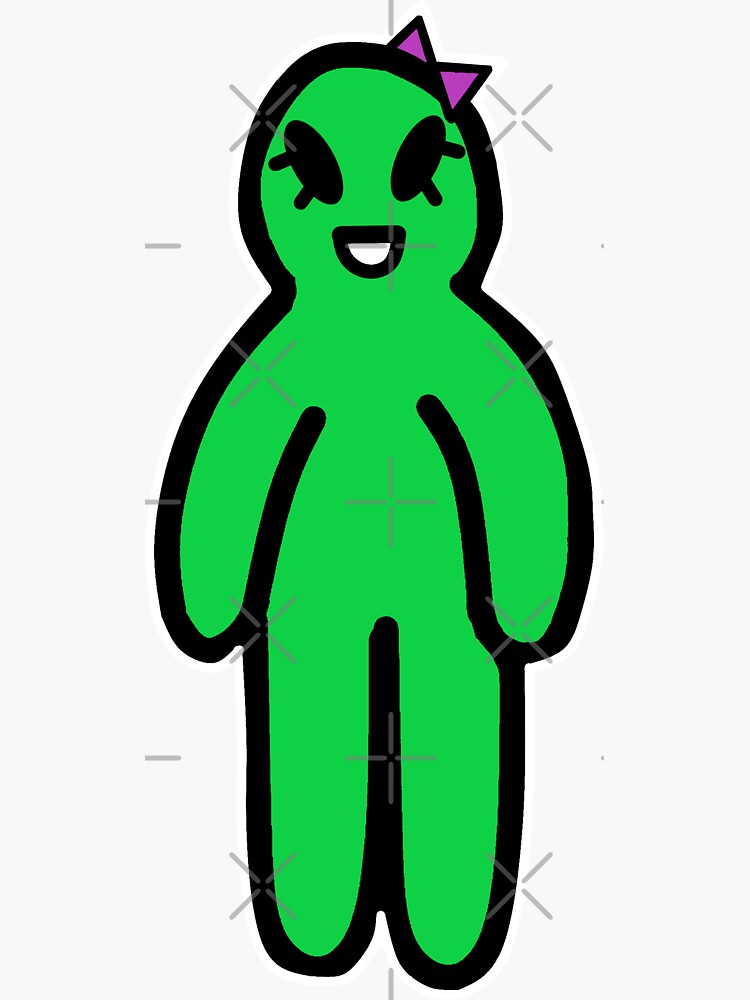 "Cute Green Alien Girl " Sticker by BlueCatFish | Redbubble