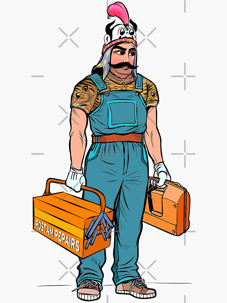 "Rostam Repairs" Sticker for Sale by Kuffstudio | Redbubble