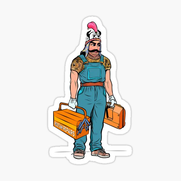 "Rostam Repairs" Sticker for Sale by Kuffstudio | Redbubble