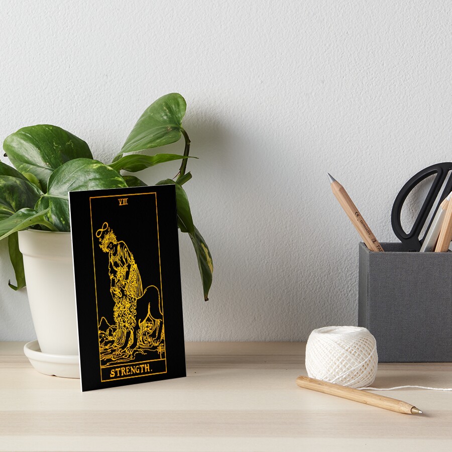 "Strength Tarot Card | Gold And Black | Major Arcana Of The RWS Deck ...