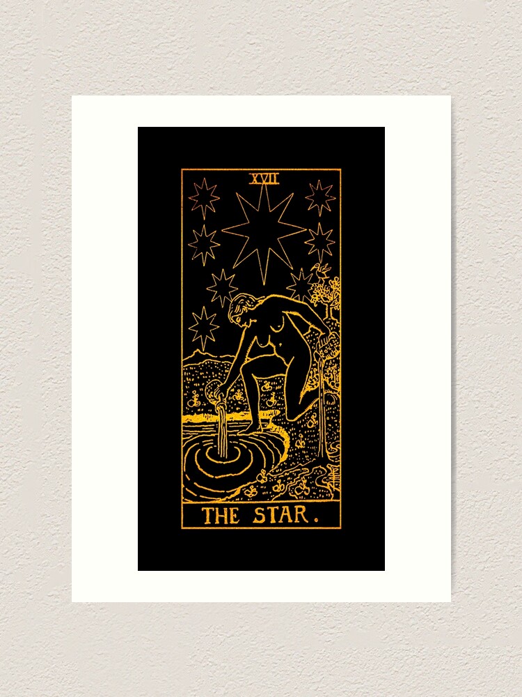 "The Star Tarot Card | Gold And Black | Major Arcana Of The RWS Deck ...
