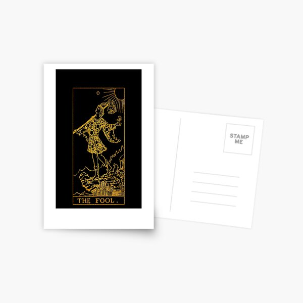"The Fool Tarot Card | Gold And Black | Major Arcana Of The RWS Deck ...