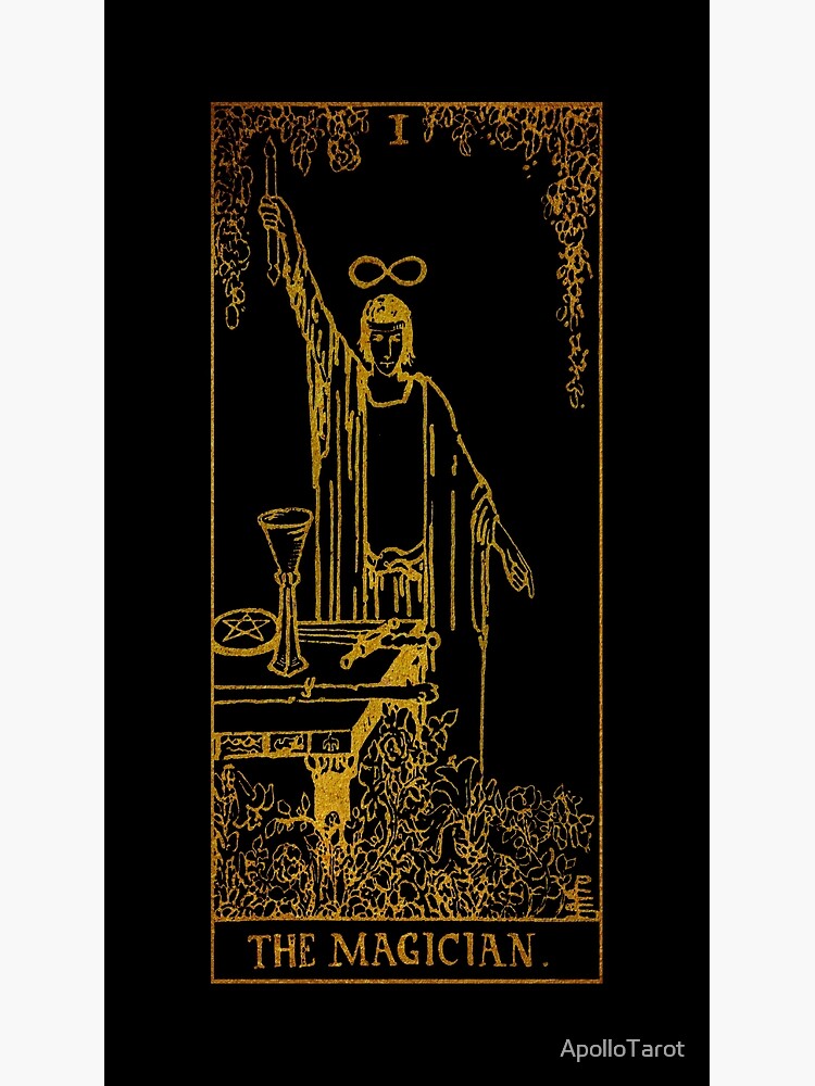 Lámina fotográfica «La carta de tarot del mago | oro y negro | Arcanos ...