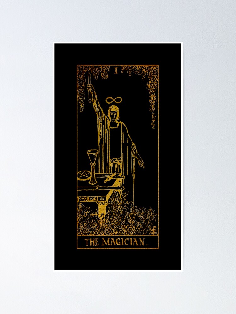 Póster «La carta de tarot del mago | oro y negro | Arcanos mayores de ...