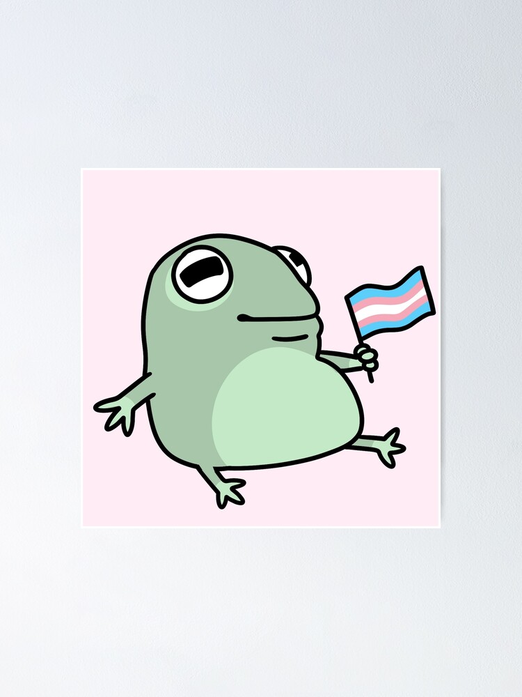 "Frog with Trans Flag" Poster for Sale by spadesir | Redbubble