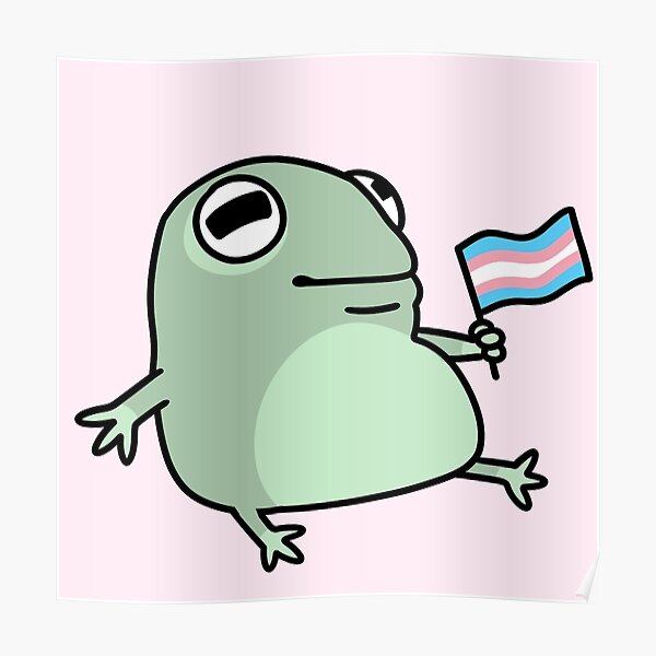 "Frog with Trans Flag" Poster for Sale by spadesir | Redbubble