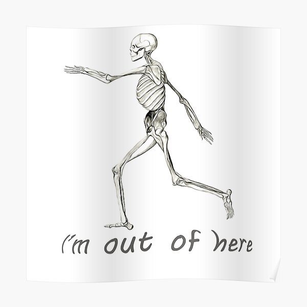 "Running skeleton." Poster for Sale by MikicaM | Redbubble