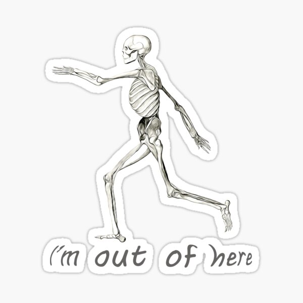 "Running skeleton." Sticker by MikicaM | Redbubble