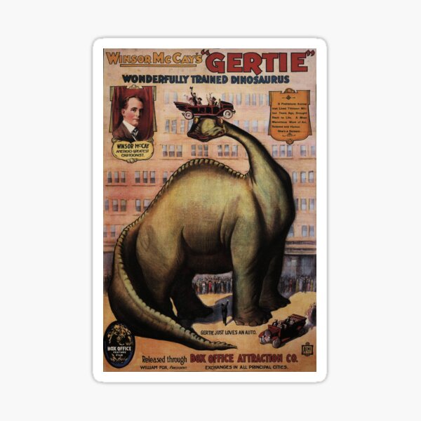 "Gertie the Dinosaur by Winsor McCay - Vintage Art" Sticker by RickE ...