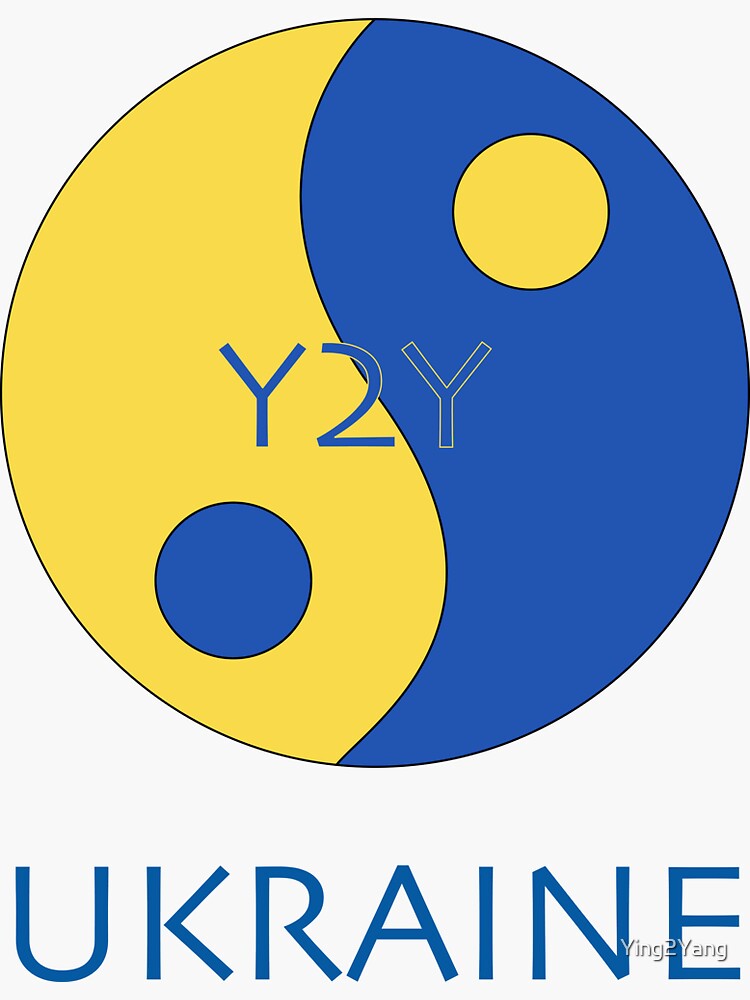 "Y2Y Ukraine in Balance is Harmony" Sticker by Ying2Yang | Redbubble