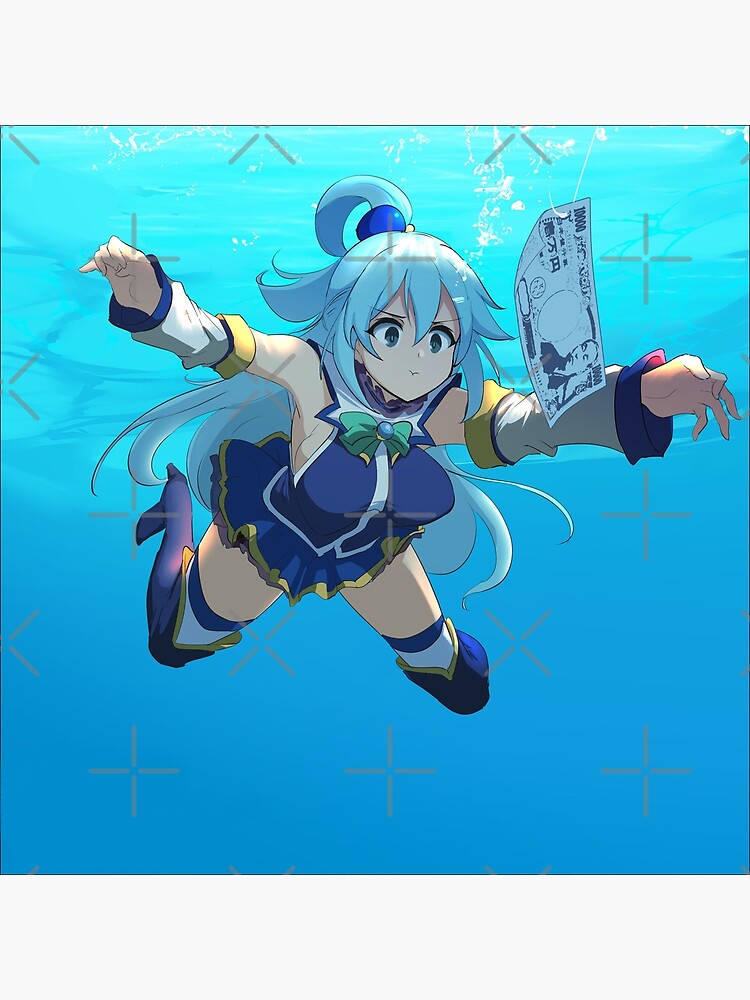 "AQUA ~ Konosuba ~~ Nirvana Nevermind inspired ~~ Damegami" Poster for ...