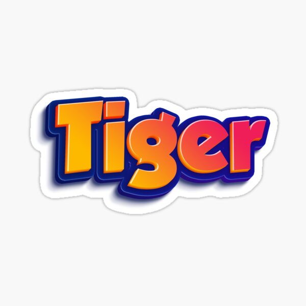 "Tiger | Tiger text | Tiger 3d text" Sticker by naveens9 | Redbubble