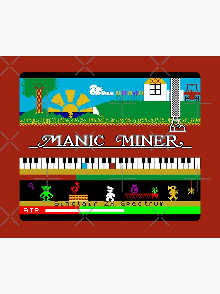 "Manic Miner Main Menu - Willy, Enemies, Piano and Game Over Foot! | Sinclair ZX Spectrum - 80s ...
