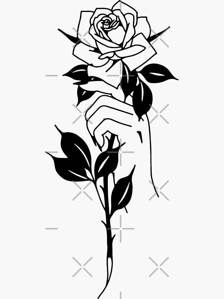 "Hand holding a rose" Sticker by CHVRDesing | Redbubble