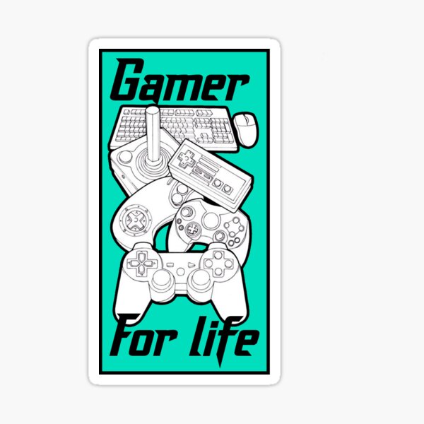 "Gamer for life green" Sticker by Bjcoolart | Redbubble