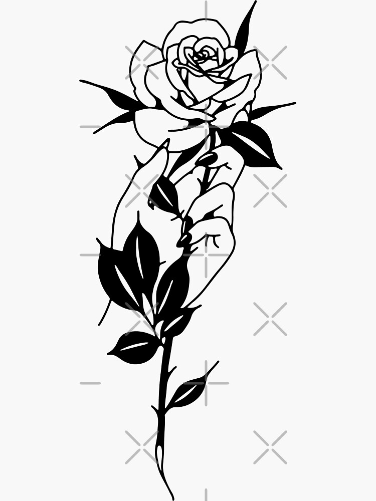 "Hand holding a rose" Sticker for Sale by CHVRDesing | Redbubble
