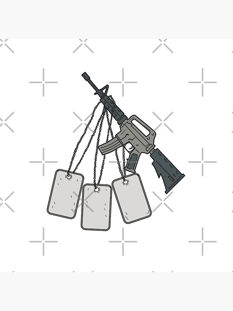 "M4 Carbine Dog Tags Hanging Drawing" Art Print for Sale by patrimonio ...