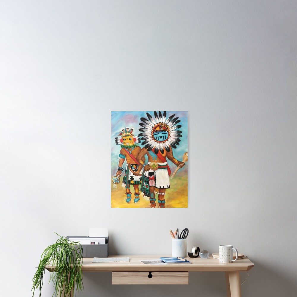 "Hopi Sun and Moon Kachinas" Poster for Sale by tommielee44 | Redbubble