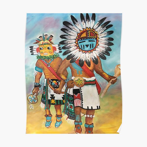 "Hopi Sun and Moon Kachinas" Poster for Sale by tommielee44 | Redbubble