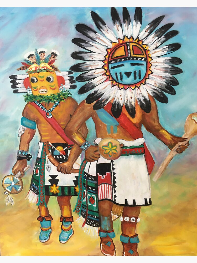 "Hopi Sun and Moon Kachinas" Sticker by tommielee44 | Redbubble