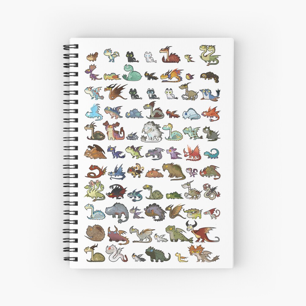 "Chibis of all httyd dragons" Spiral Notebook for Sale by Cryptids ...