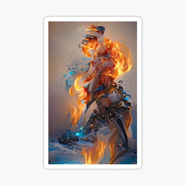 "Fire and Ice" Sticker by AstraLowelle | Redbubble