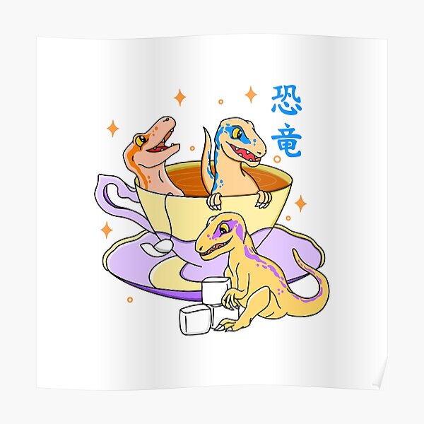 "Happy Raptor" Poster for Sale by Kimprut | Redbubble